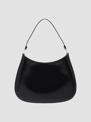 Prada Cleo Brushed Leather Shoulder Bag - Black