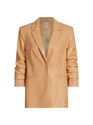 Cinq À Sept Kylie Faux Leather Jacket Chai