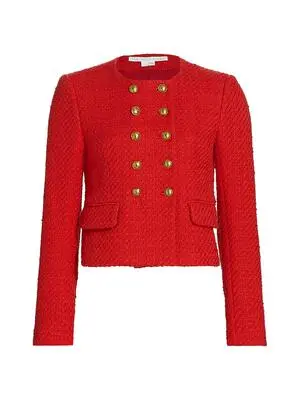 Veronica Beard Women's Bentley Double-Breasted Tweed Jacket - Nantucket Red  Nantucket Red