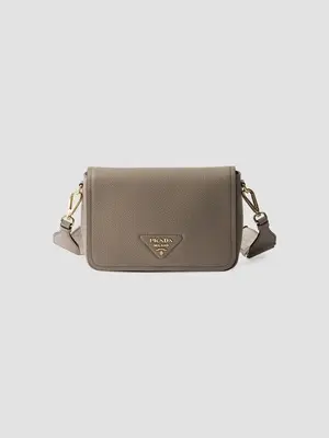 Prada Leather Shoulder Bag Grey