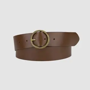 LEVI'S Fashion Circle Leather Belt - Medium Brown