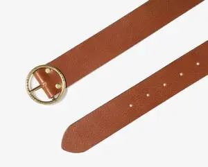LEVI'S Fashion Circle Leather Belt - Medium Brown