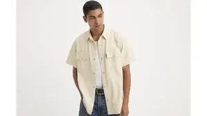 LEVI'S Short Sleeve Relaxed Fit Western Shirt Chambray - Ecru
