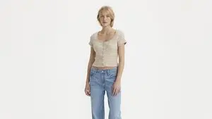 LEVI'S Short Sleeve Britt Snap Front Top