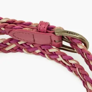 LEVI'S Leather Braided Belt - Regular Fuchsia