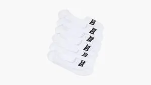 LEVI'S Logo No Show Socks - White/black