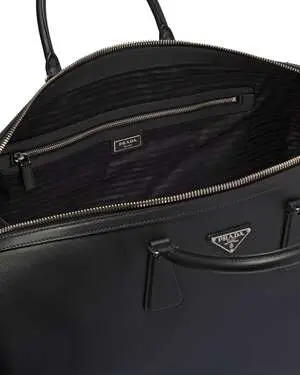 Prada Saffiano Leather Travel Bag - Black