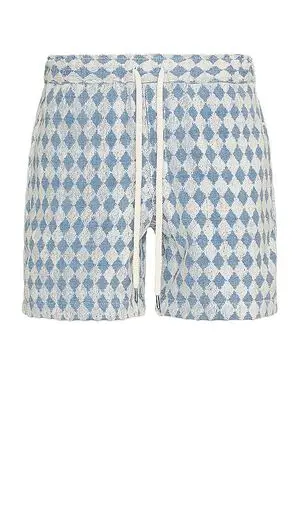 Oas Diamond Terry Cloth Shorts - Blue