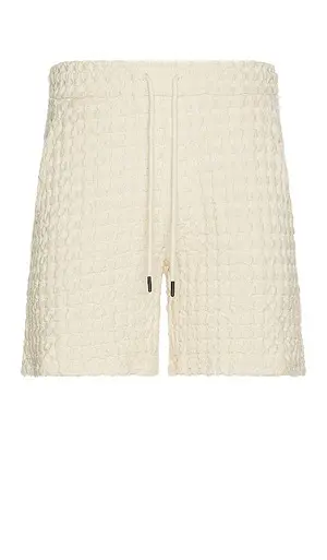 Oas Ecru Porto Waffle Shorts Off White