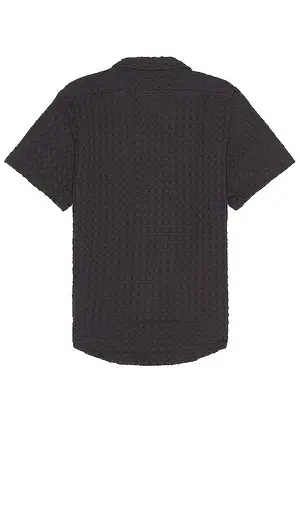 Oas Cuba Waffle Shirt In Black - Nearly Black