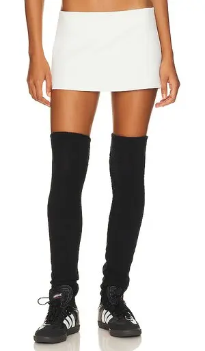 GUIZIO Micro Mini Stretch Skirt - White
