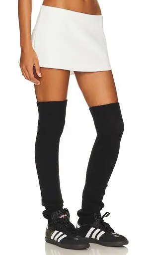 GUIZIO Micro Mini Stretch Skirt - White