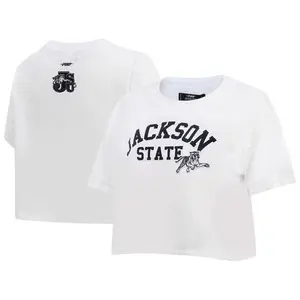PRO STANDARD Jackson State Tigers Classic Three-hit Boxy Cropped T-shirt - White
