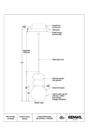 RENWIL Candra Ceiling Light Fixture