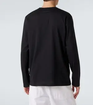 Sunspel Classic Long Sleeve Cotton T-shirt - Black
