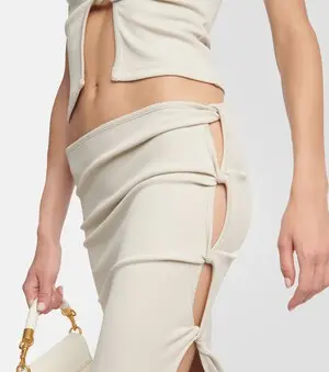 Christopher Esber Open Twist Ribbed-knit Maxi Skirt - Beige
