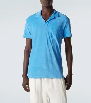Orlebar Brown Dr. No Cotton Terry Polo Shirt - Blue