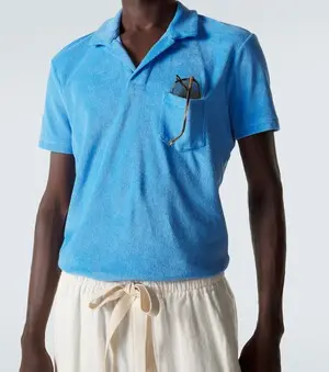 Orlebar Brown Dr. No Cotton Terry Polo Shirt - Blue