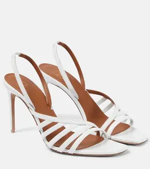 MALONE SOULIERS Ama 90 Leather Slingback Sandals - White