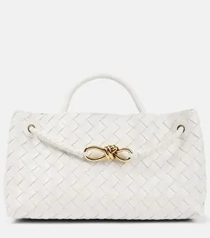 Bottega Veneta Bottega Veneta East/West Andiamo Small Leather Tote Bag White