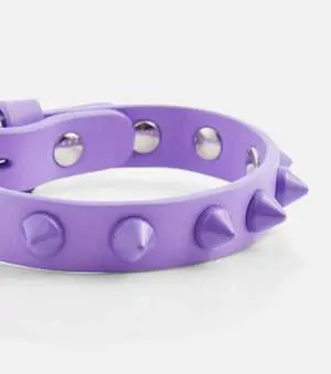 CHRISTIAN LOUBOUTIN Loubilink Embellished Leather Bracelet - Purple