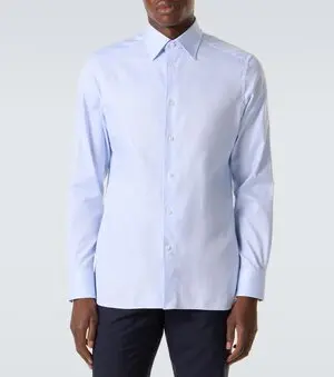 Zegna Cotton Poplin Shirt - Blue
