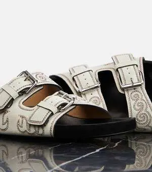Isabel Marant Lennyo Embellished Suede Sandals
