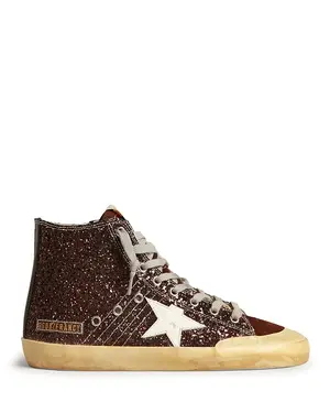 GOLDEN GOOSE Francy Penstar Glitter High-top Sneakers - Coffee Brown