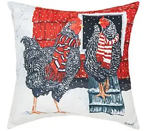 C&F HOME Winter Chicken Indoor And Outdoor Thro W Pillow - One-color