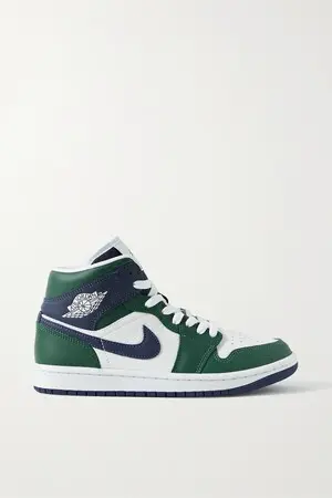 Nike Air Jordan 1 Mid Se Leather Sneakers - Green