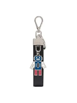 Prada Saffiano Leather Keychain - Black