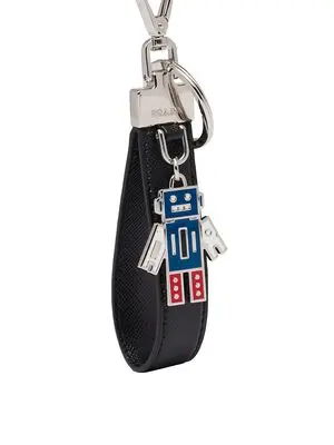 Prada Saffiano Leather Keychain - Black
