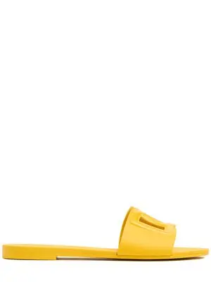 Dolce & Gabbana 10mm Rubber Flat Slide Sandals Yellow