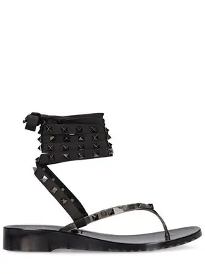 Valentino Garavani VALENTINO GARAVANI 30mm Summer Rockstud PVC Sandals - Black