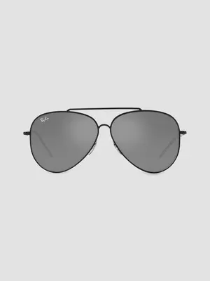 Ray-ban Rbr0101s 59mm Reverse Aviator Sunglasses - Black