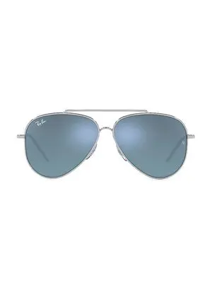 Ray-ban Rbr0101s 59mm Reverse Aviator Sunglasses Silver