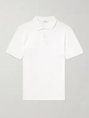 Sunspel Cotton-piqué Polo Shirt - White
