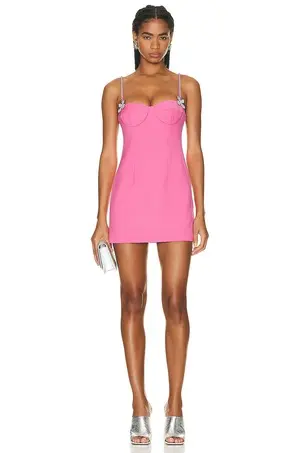 AREA Butterfly Crystal Mini Dress