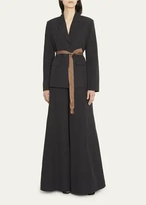 Ulla Johnson Ellery Suiting Jacket With Scarf Belt - Noir