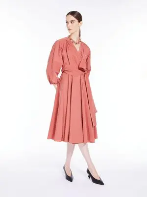 Max Mara Taffeta Wrap Dress Terra Cotta