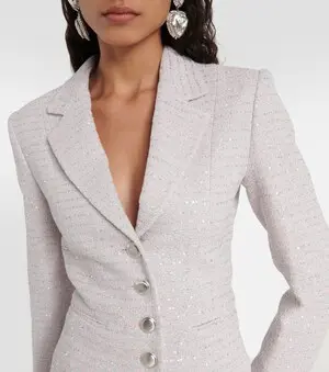 Alessandra Rich Sequined Tweed Blazer