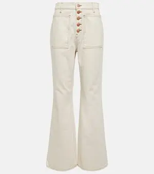Ulla Johnson Lou High-rise Flared Jeans - White
