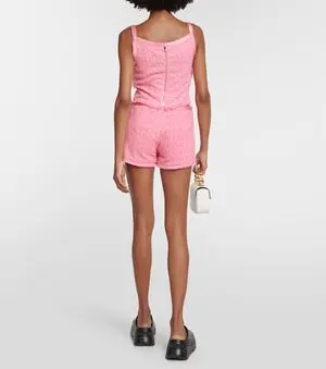 Versace X Dua Lipa Allover Cotton Terry Shorts