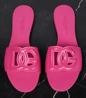 Dolce & Gabbana Dg Rubber Slides - Pink
