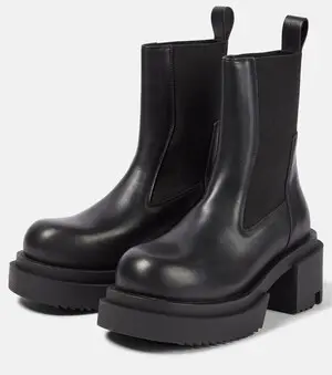 Rick Owens Leather Chelsea Boots