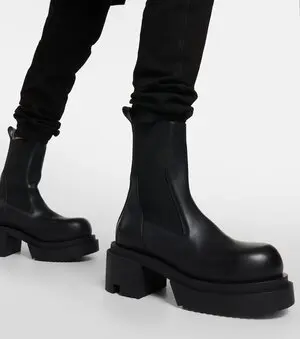 Rick Owens Leather Chelsea Boots