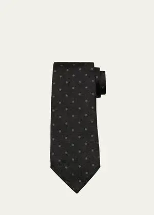 TOM FORD Men's Polka Dot Silk Tie Black
