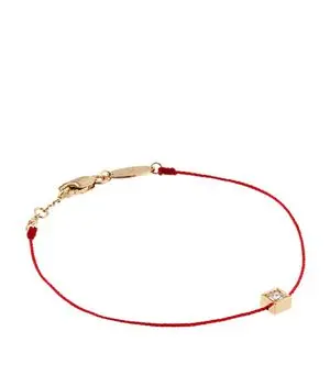 REDLINE White Gold And Diamond Cube Bracelet Red