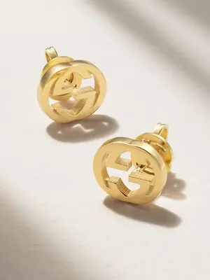 Gucci Interlocking G 18-karat Stud Earrings - Gold