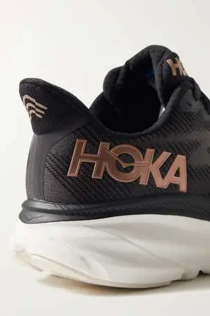 HOKA® Clifton 9 Mesh Sneakers - Black